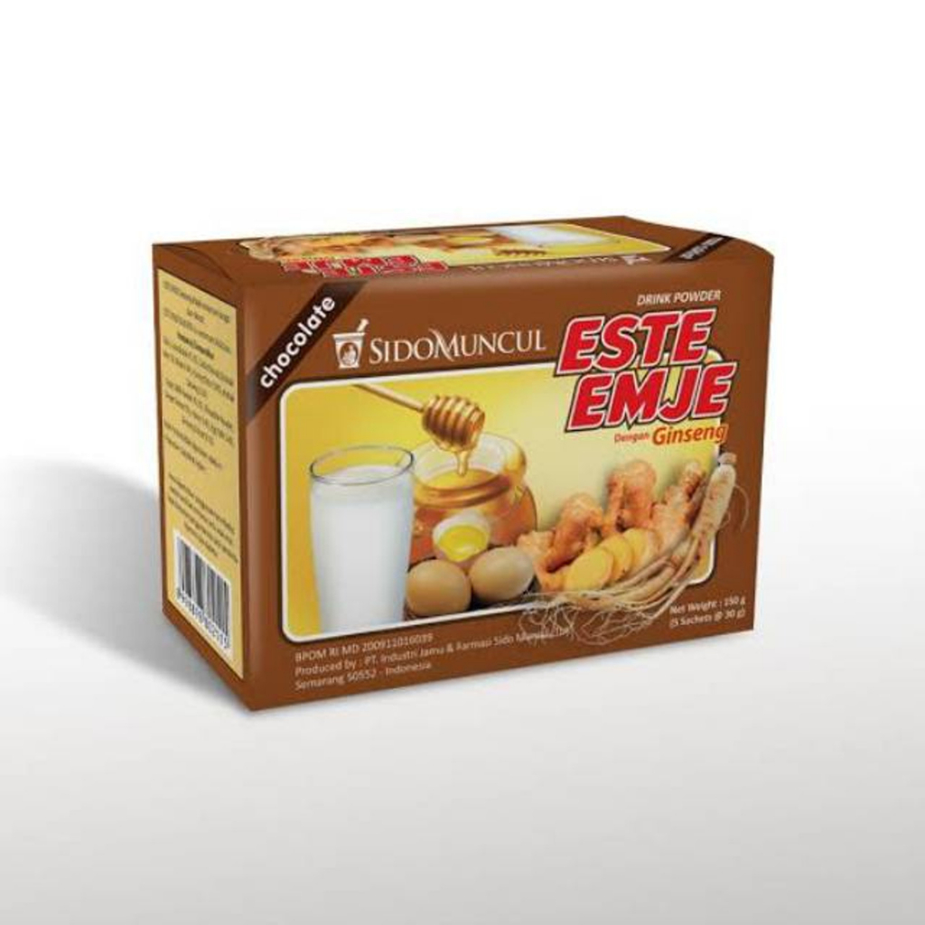 Jual ESTE EMJE SIDOMUNCUL DENGAN GINSENG RASA COKLAT ISI 5 SACH ...