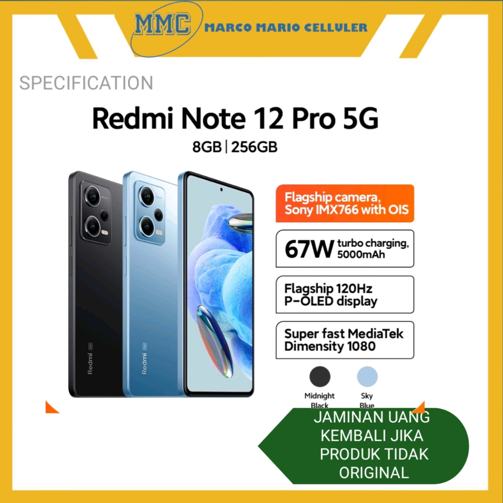 Jual Redmi Note 12 pro 5G Garansi Resmi Xiomi Indonesia | Shopee Indonesia