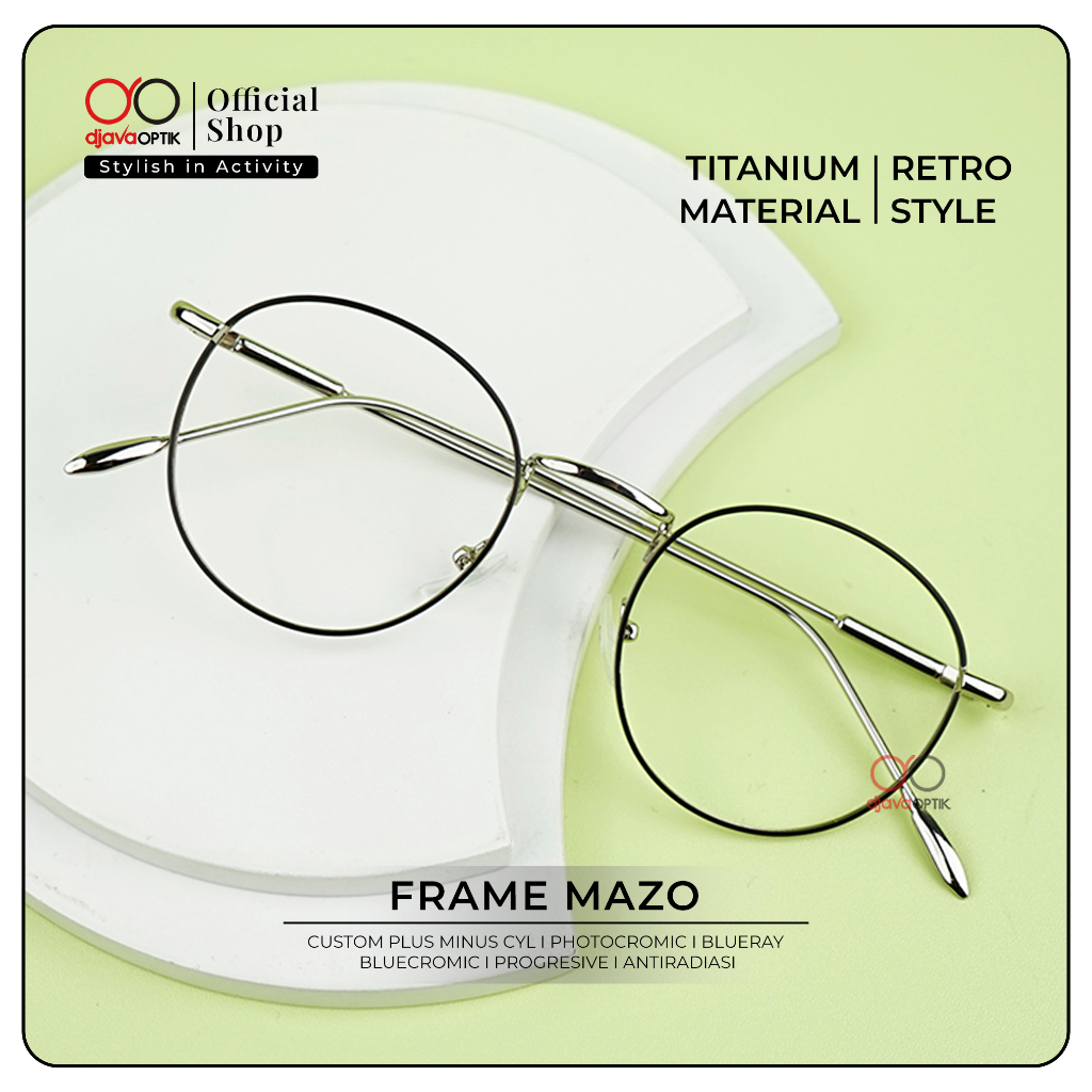 Jual DJAVA OPTIK - Frame Mazo - Kacamata Photocromic Bulat Model Retro | Shopee Indonesia