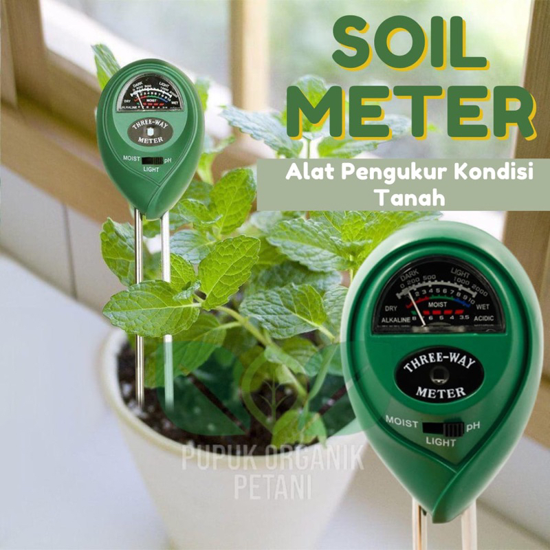Jual Soil Meter 3 in 1 Pengukur pH Moisture Light Kelembaban Tanah ...