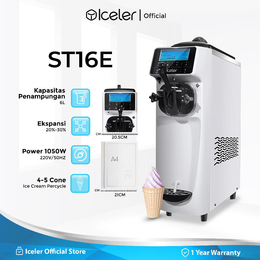 Jual Iceler Mesin Soft Es Krim Ice Cream Maker 1 Tuas | Shopee Indonesia