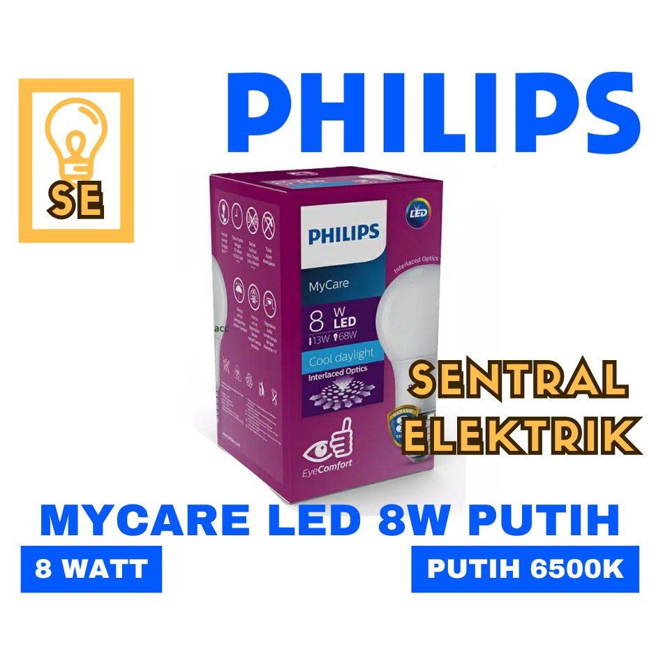 Jual Lampu LED Bulb Philips 8w 8watt 8 watt PUTIH GARANSI 3TH ledbulb ...