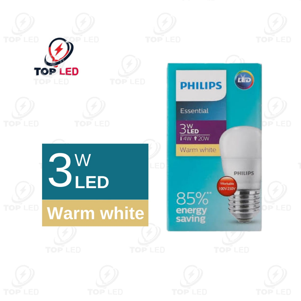 Jual Philips Essential LED Bulb 3W E27 3000K - Warm White | Shopee Indonesia