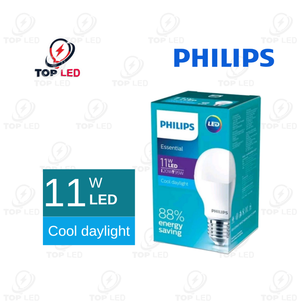 Jual Philips Essential LED Bulb 11W E27 6500K - Cool Day Light | Shopee Indonesia
