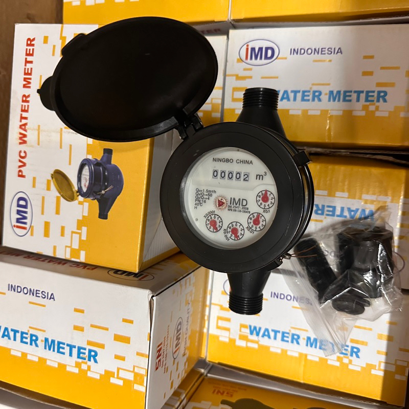 Jual IMD WATER METER PVC PLASTIC meteran air plastik 1/2 inch dim PAM SNI | Shopee Indonesia