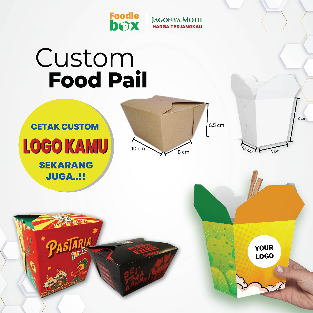 Jual Custom Food pail Rice Box Forming Medium Cetak Full Warna Free ...