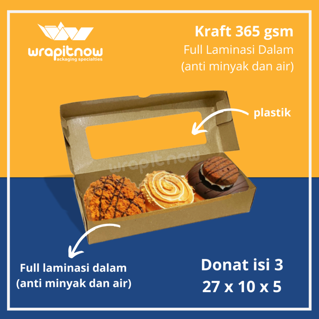 Jual Dus Kraft Box Brownies Bronis Pastry Donat Risoles Pastel Zupa ...
