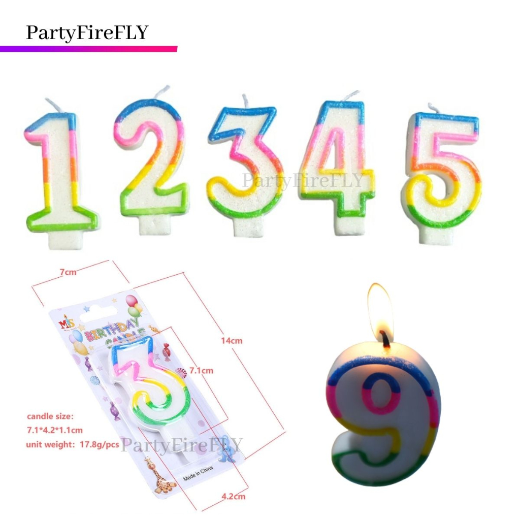 Jual Lilin angka Ulang Tahun Happy Brithday Lilin warna Pelangi ...