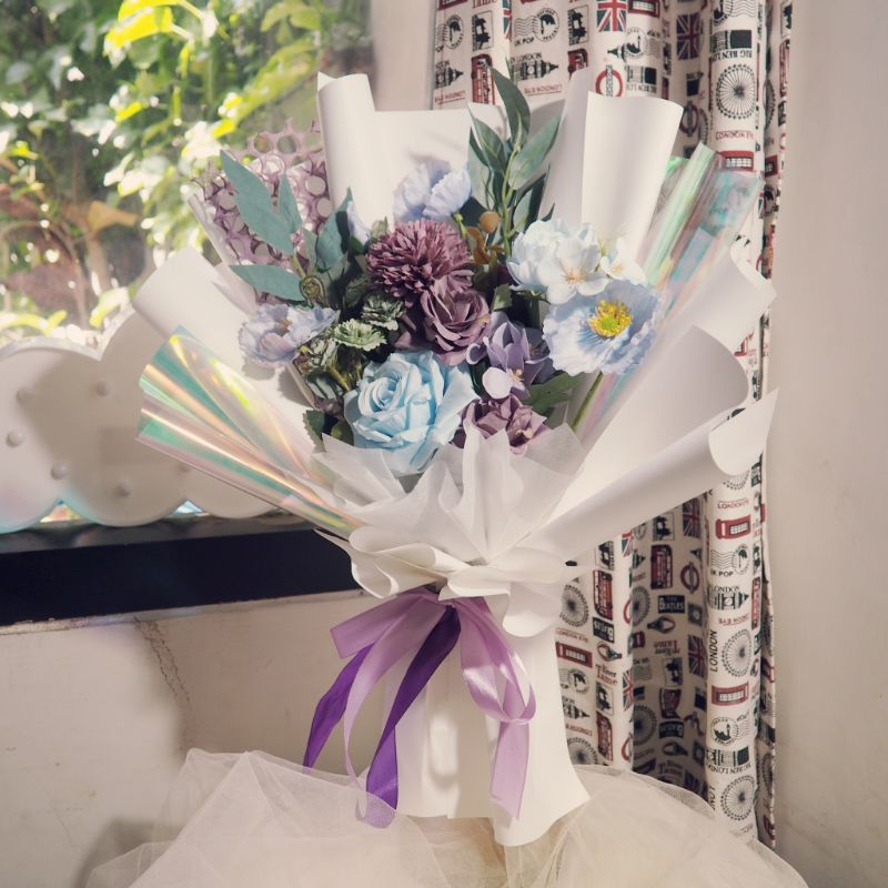 Jual Buket DAHYA Bunga Wisuda Buket Artificial Buket Bunga Ungu Buket ...