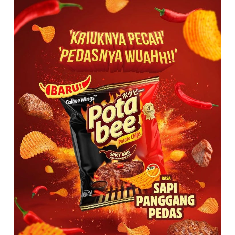 Jual POTABEE Rasa Sapi Panggang Pedas Potato Chips Keripik Kentang @68 ...