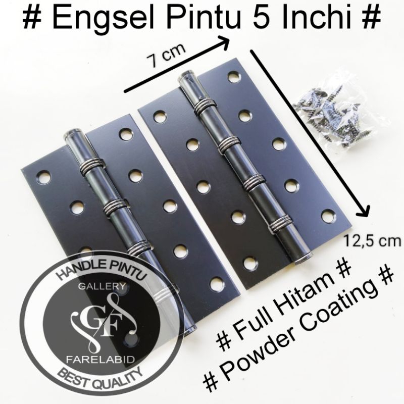 Jual Engsel Pintu Rumah Hitam Powder Coating 5 Inchi 4 Inci 3 Inci ...