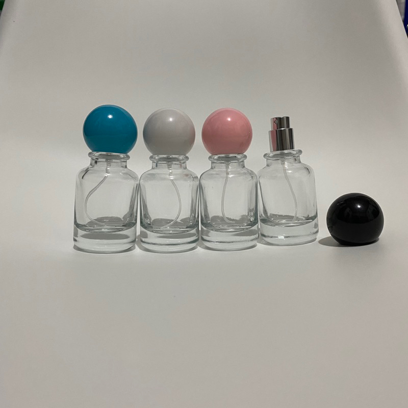 Jual BOTOL PARFUM 30ml CANTIK UNIK TUTUP BULAT WARNA PINK BLACK TOSCA ...