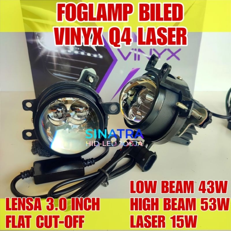 Jual Biled Foglamp 3.0 Inch Vinyx Q4X Laser 40W Putih dan Laser Kuning ...