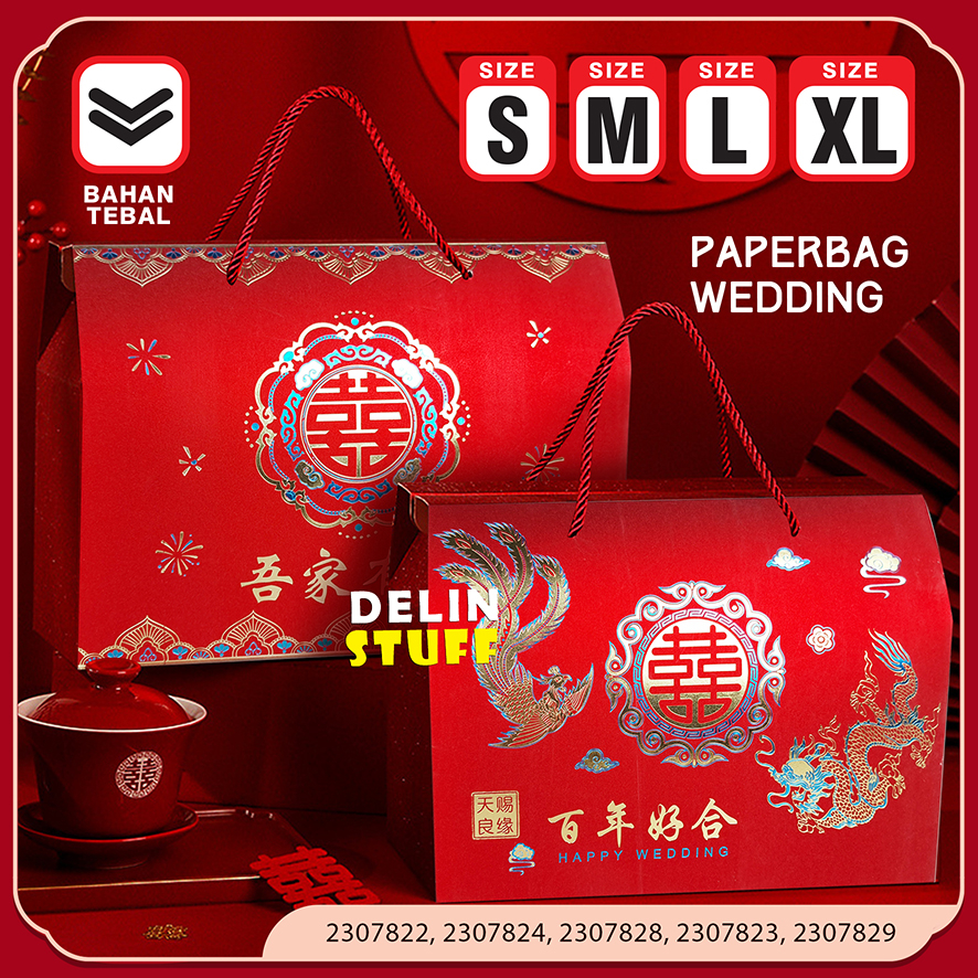 Jual Paperbag Jumbo TEBAL Pa Sangjit Shuang Xi Kotak Handuk Teapai ...