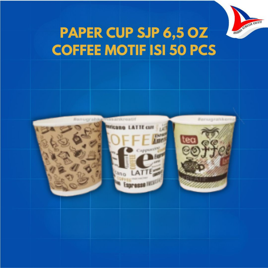 Jual Paper Cup Sjp 6,5 Oz Coffee Motif / Gelas Kertas Kopi Isi 50 Pcs | Shopee Indonesia