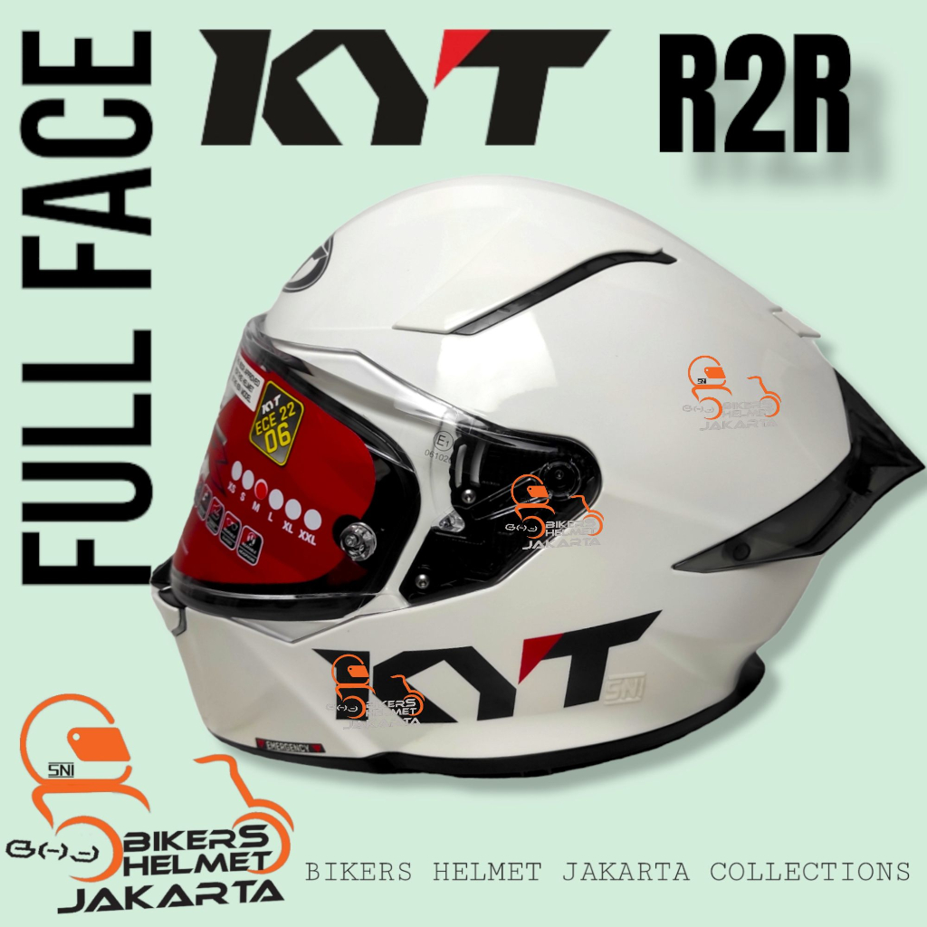 Jual HELM KYT R2R SOLID PLAIN WHITE DOUBLE VISOR FULL FACE | Shopee ...