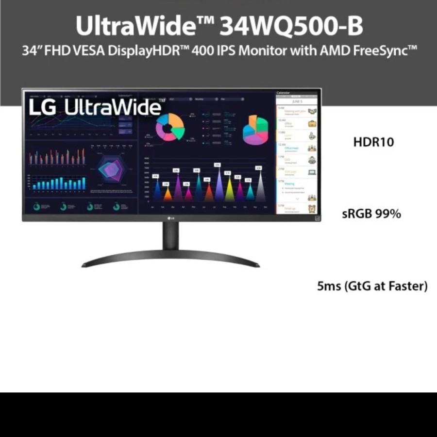 Jual LG 34WQ500 34" WFHD IPS HDR10 100Hz Ultrawide Monitor | Shopee ...