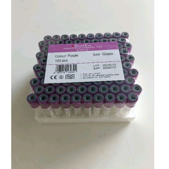 Jual Tabung Darah EDTA K3 3 ml Ungu / Vacuum Blood Collection Tube ...
