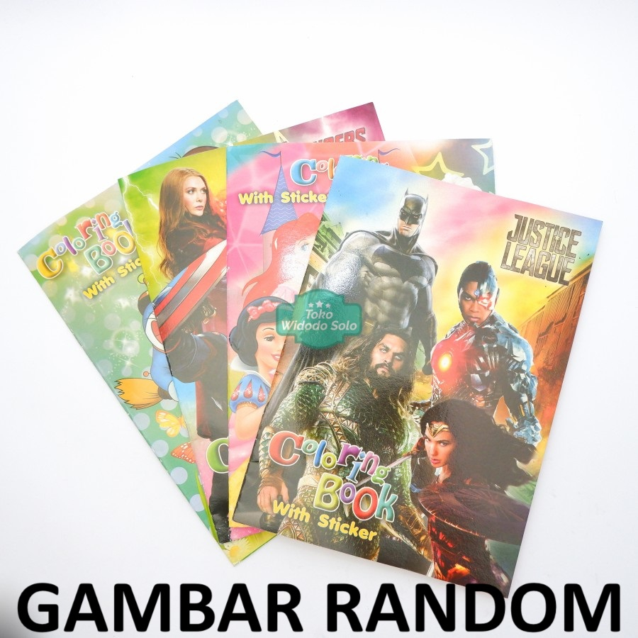 Jual Buku Mewarnai dan Stiker Besar Avengers Princess Dora Superman - 1 ...