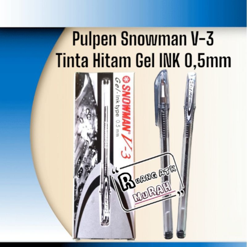 Jual Pulpen Snowman V-3/ Pulpen Hitam/ Gel INK 0,5mm | Shopee Indonesia