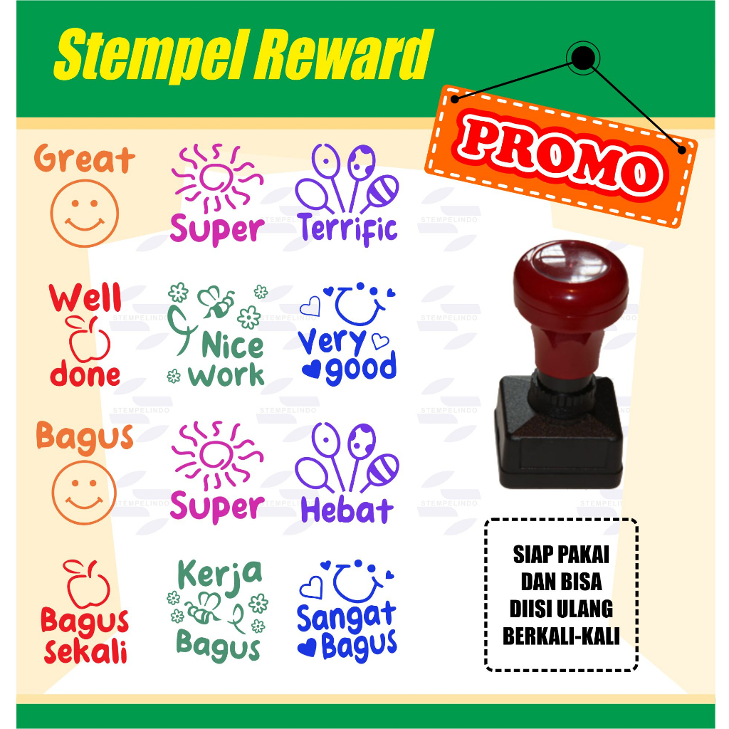 Jual Stempel Reward Penilaian Guru TK / PAUD / RA / SD / MI | Shopee ...