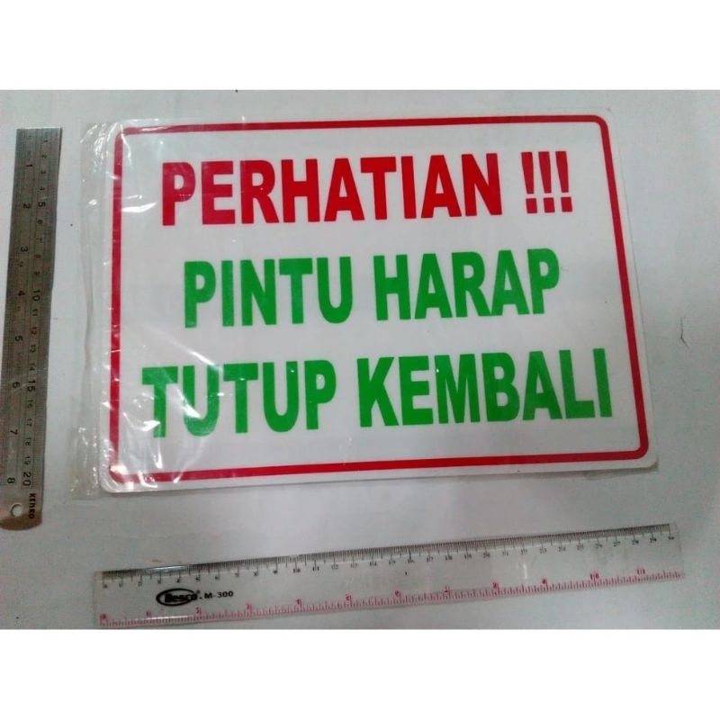 Jual Plat Akrilik Lambang PINTU HARAP TUTUP KEMBALI Acrylic Sign Board Tempel Pintu Rambu ...