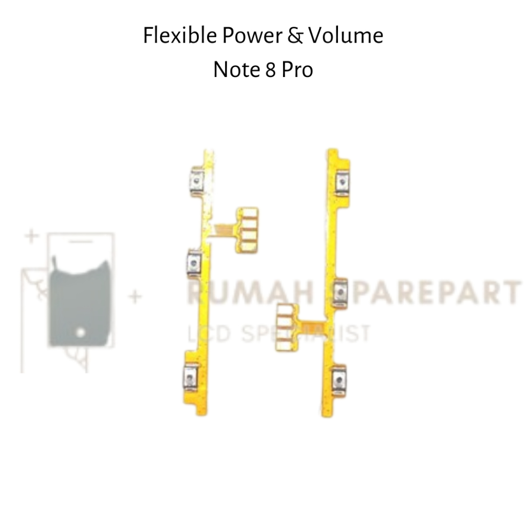 Jual Flexible Fleksible Power On Off + Volume Note 8 Pro - Original ...