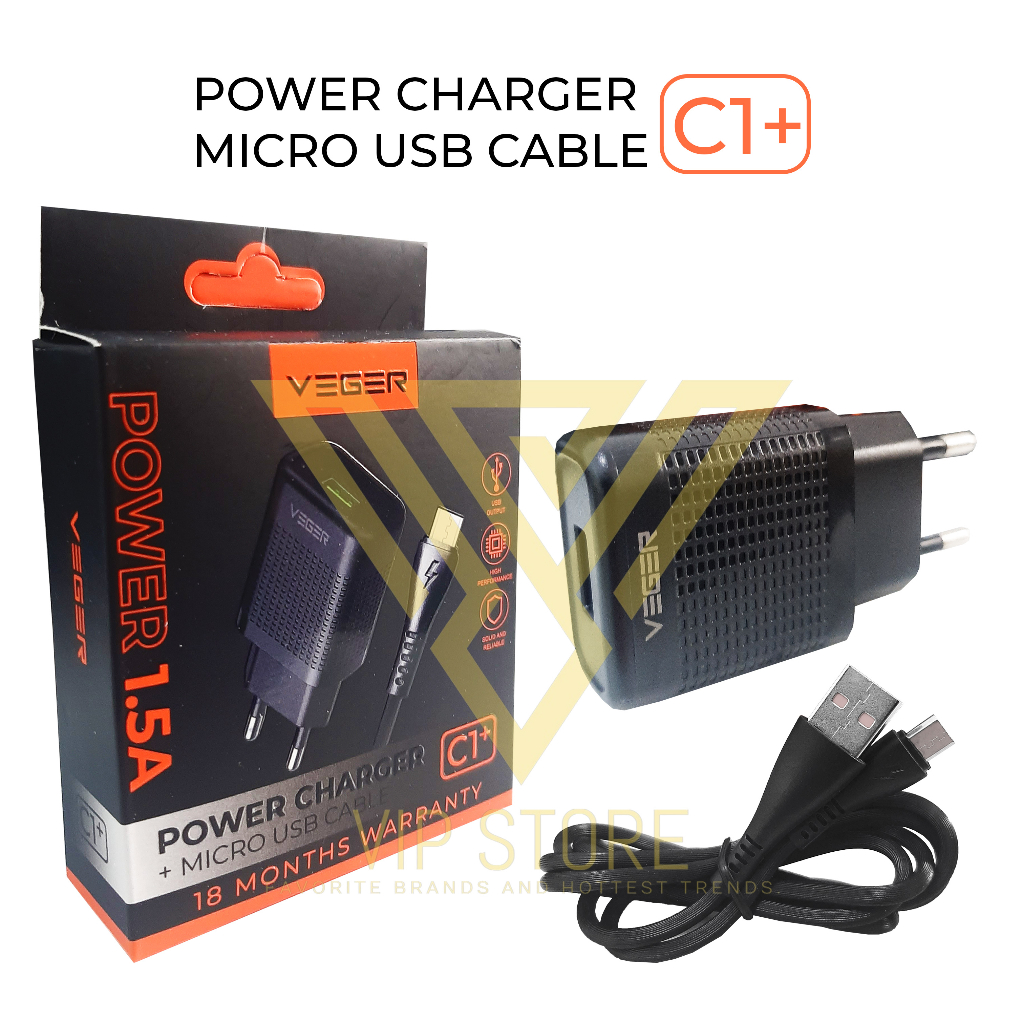 Jual POWER CHARGER VEGER C1+ / with Micro & Type-C USB 1,5 Fast ...