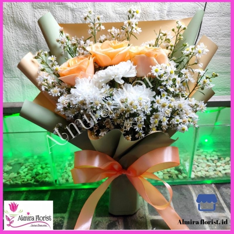Jual hand bouquet | buket bunga 3 mawar asli segar | buket valentine ...