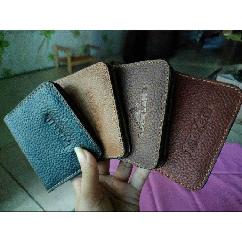 Jual Dompet slim full kulit sapi asli1000%(darkbrown) | Shopee Indonesia