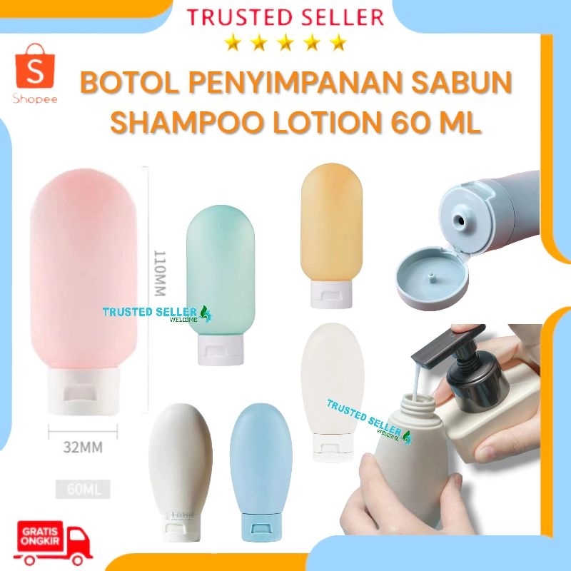Jual ALGAN25 BOTOL PENYIMPANAN SABUN SHAMPOO LOTION 60 ML WARNA BAHAN ...