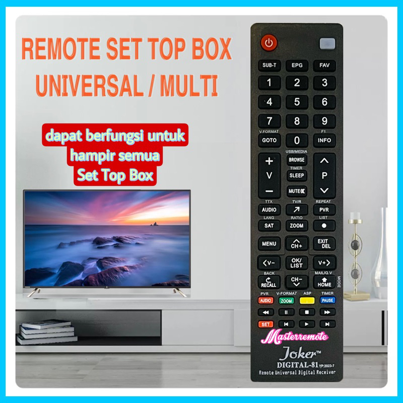 Jual REMOT REMOTE SET TOP BOX / RECEIVER PARABOLA MULTI JOKER DIGITAL ...