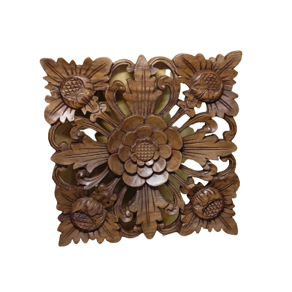 Jual Pandil Relief Relif 3D Kayu Cokelat Bunga | Dekorasi Dinding Rumah ...