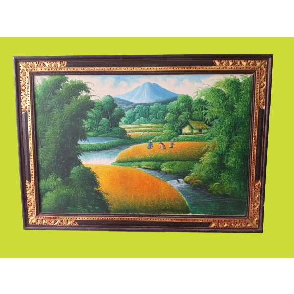 Jual Lukisan Pemandangan Sawah / Bunga / Abstrak / Ikan / Air Terjun ...