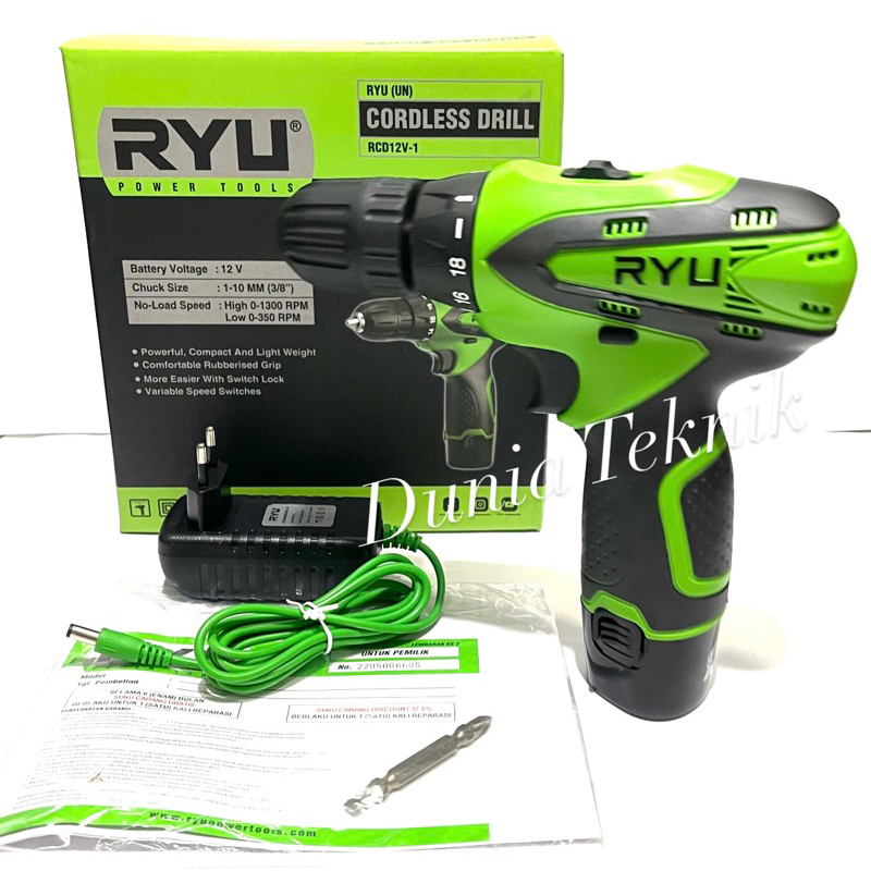 Jual RYU Cordless Drill RCD12V-1 Mesin Bor Cordless 12V Bor Obeng Bor ...