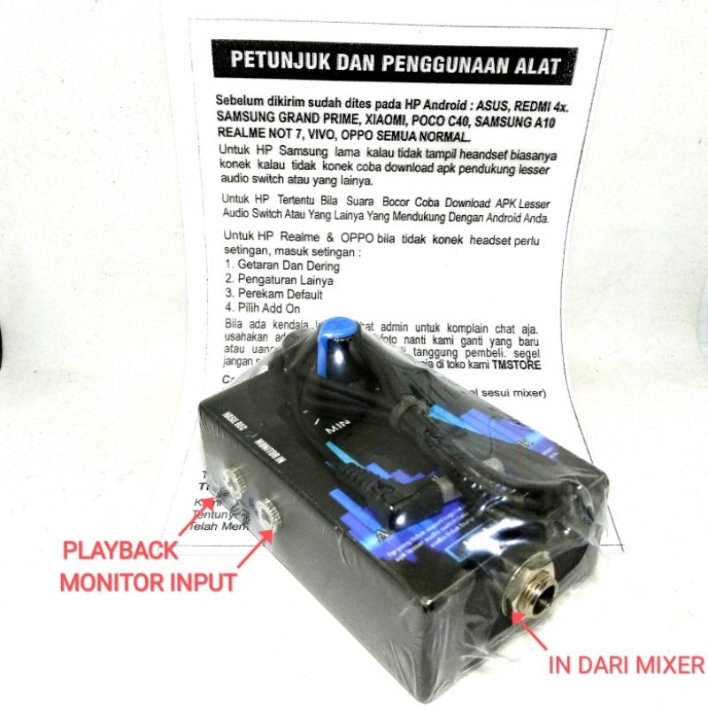Jual alat perekam dari mixer ke hp android jack akai + control hasil ...