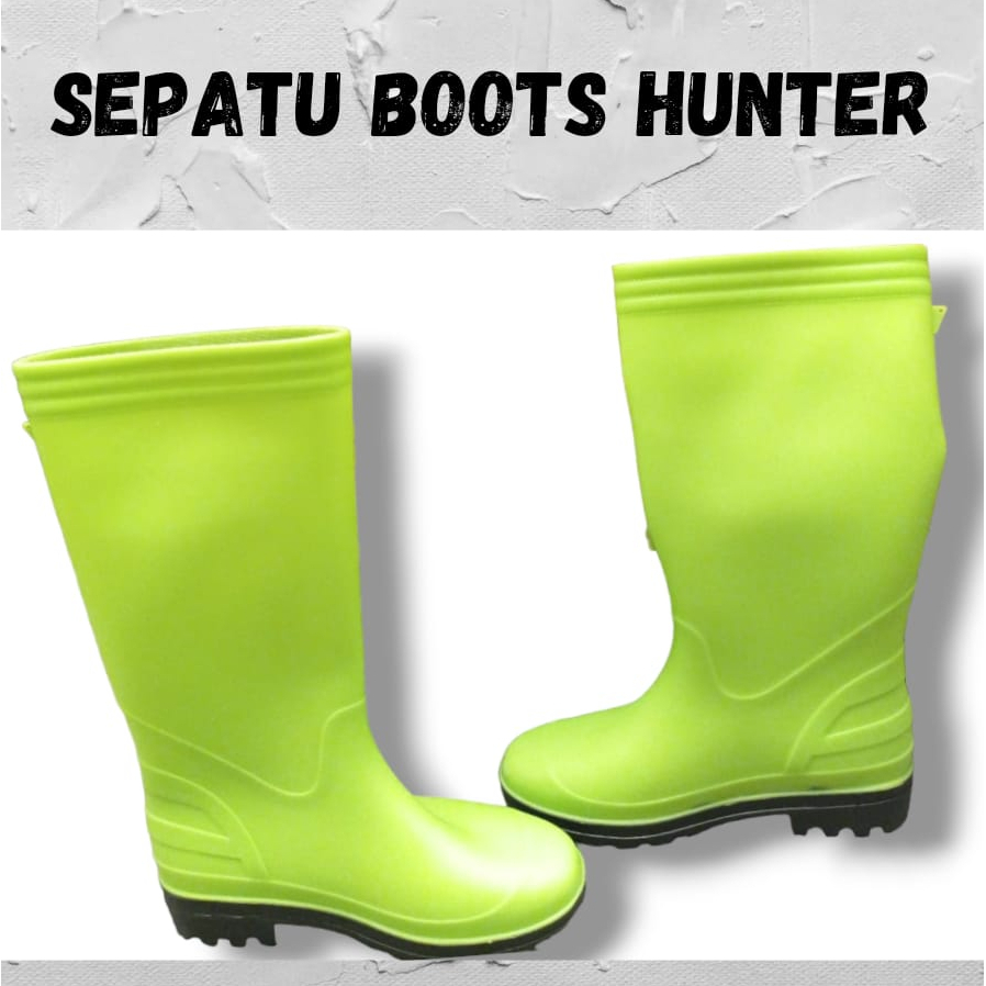 Jual SEPATU BOOT PANJANG TEBAL HIJAU HUNTER SAFETY BOOTS SHOES GREEN ...