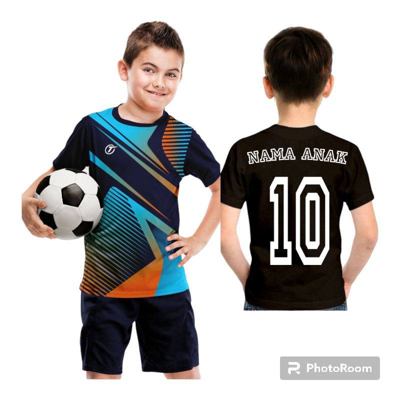 Jual KAOS BOLA ANAK PAKE SABLON/JERSEY BOLA ANAK ONE SET/BAJU BOLA ANAK ...