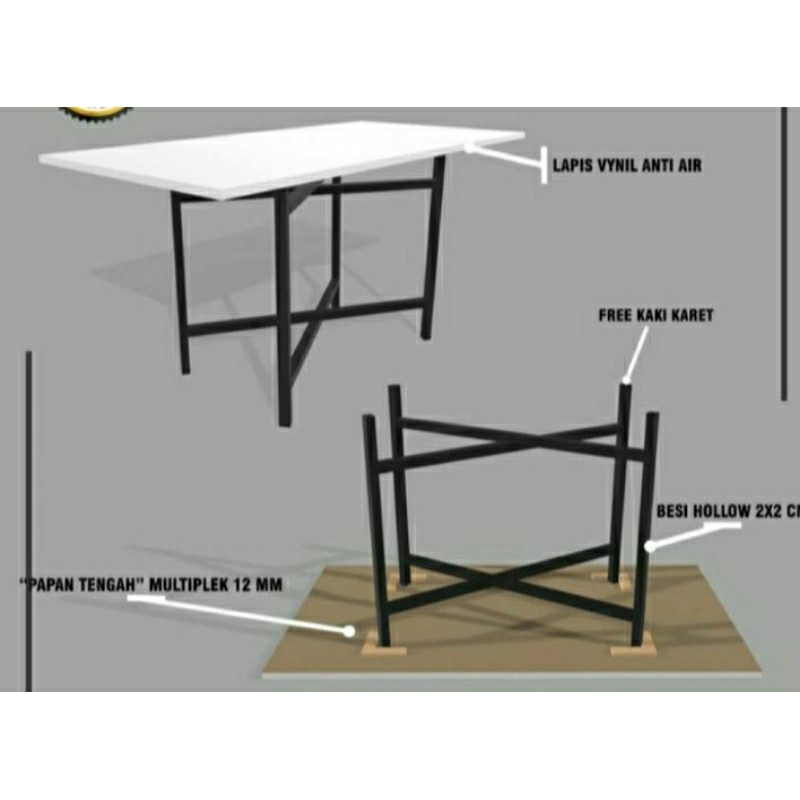Jual kaki meja lipat besi ukuran t70 p78cm | Shopee Indonesia