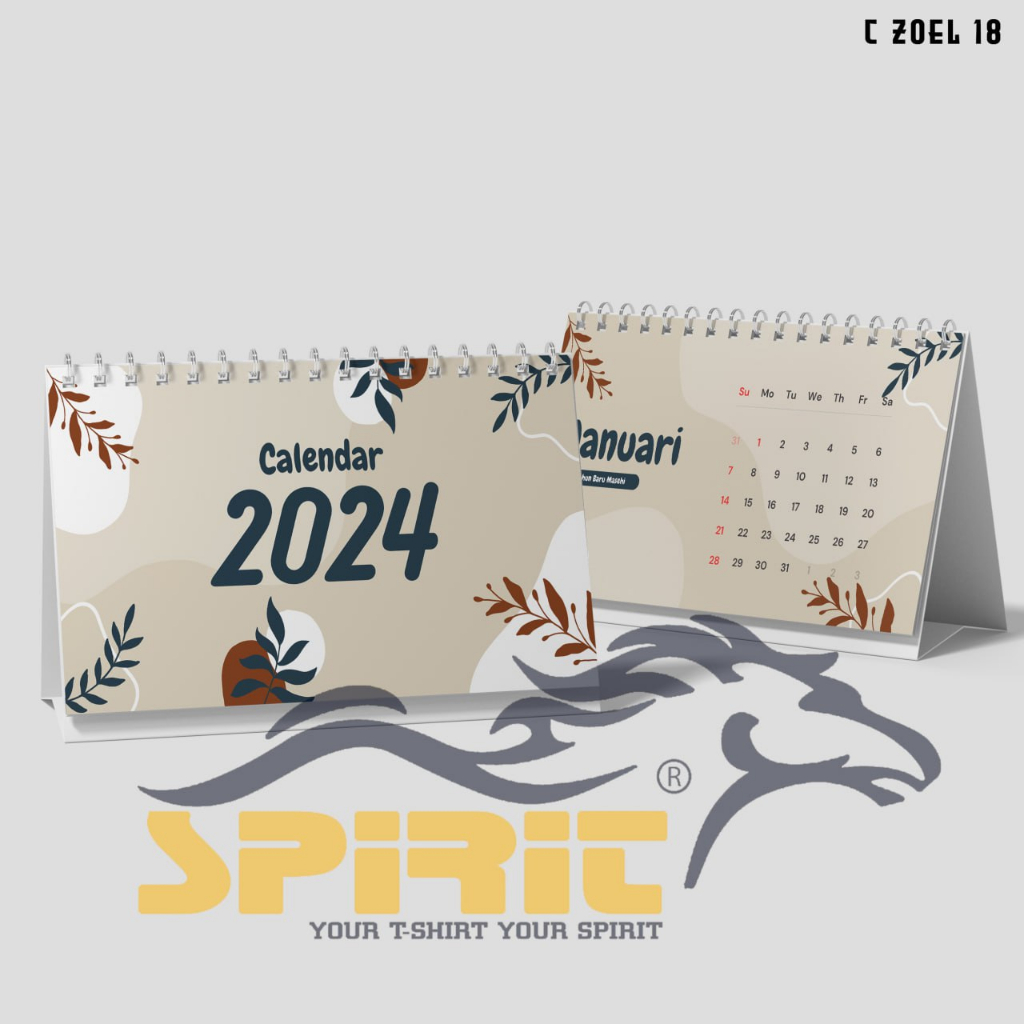 Jual Kalender Duduk Tahun 2024 Bingkai Daun Estetik / Kalender Meja ...