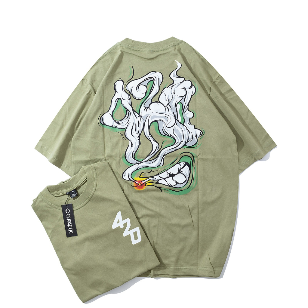Jual OCN tshir grend olive - kaos oversize pria dan wanita - baju boxy ...