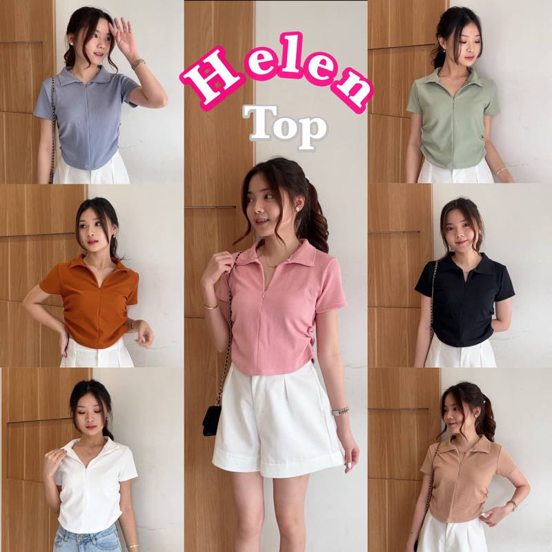 Jual [ Maureen ] Helen Top - atasan wanita knit premium korean style M ...