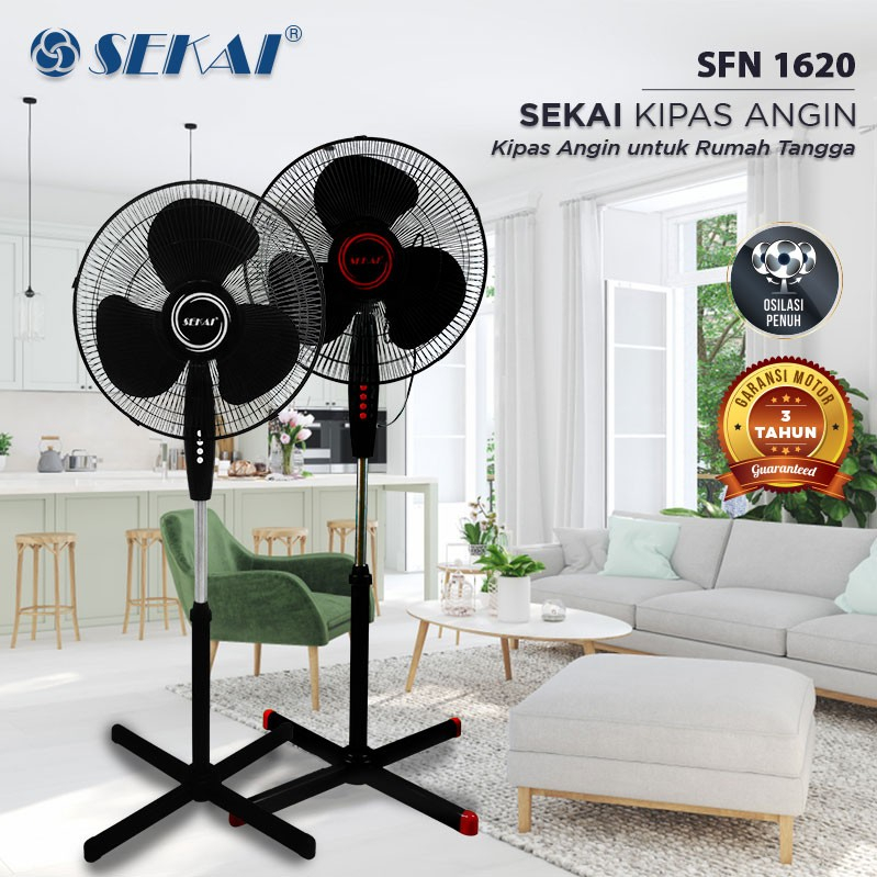 Jual SEKAI Stand Fan SFN 1620 / Kipas Angin Berdiri 16 inch SFN1620 SFN ...