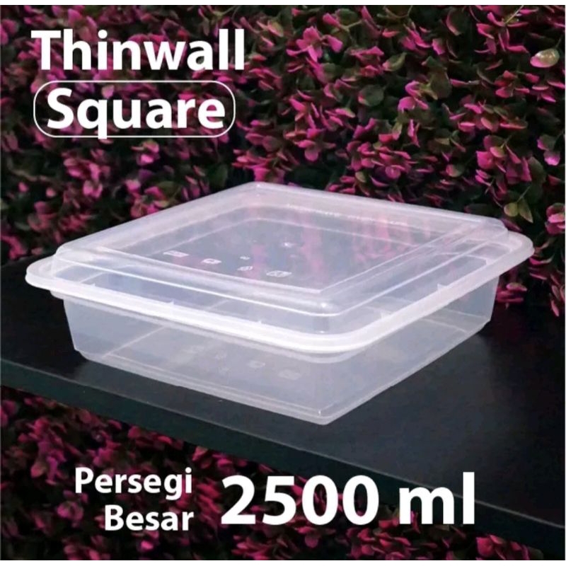 Jual Wadah thinwall 2500ml - kotak bening plastik besar untuk kue lapis ...