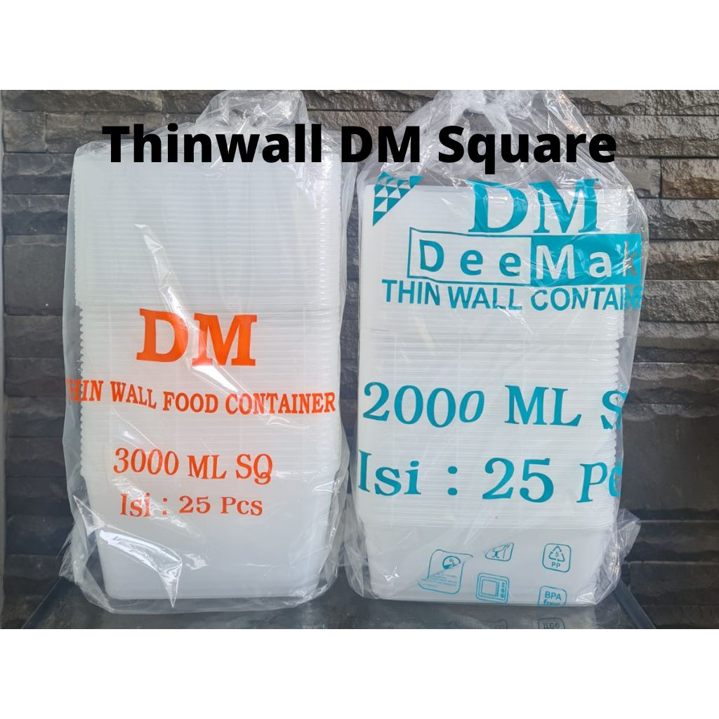 Jual Thinwall DM Kotak / Persegi 2000ml 3000ml SQ / Container / Box isi ...