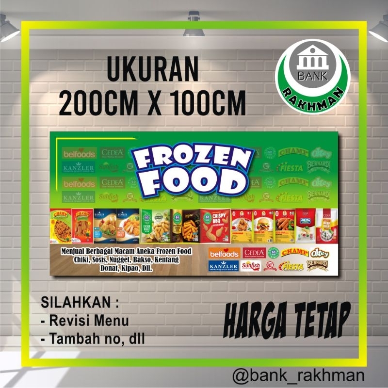 Jual SPANDUK BANNER FROZEN FOOD A UKURAN 200CM X 100CM | Shopee Indonesia