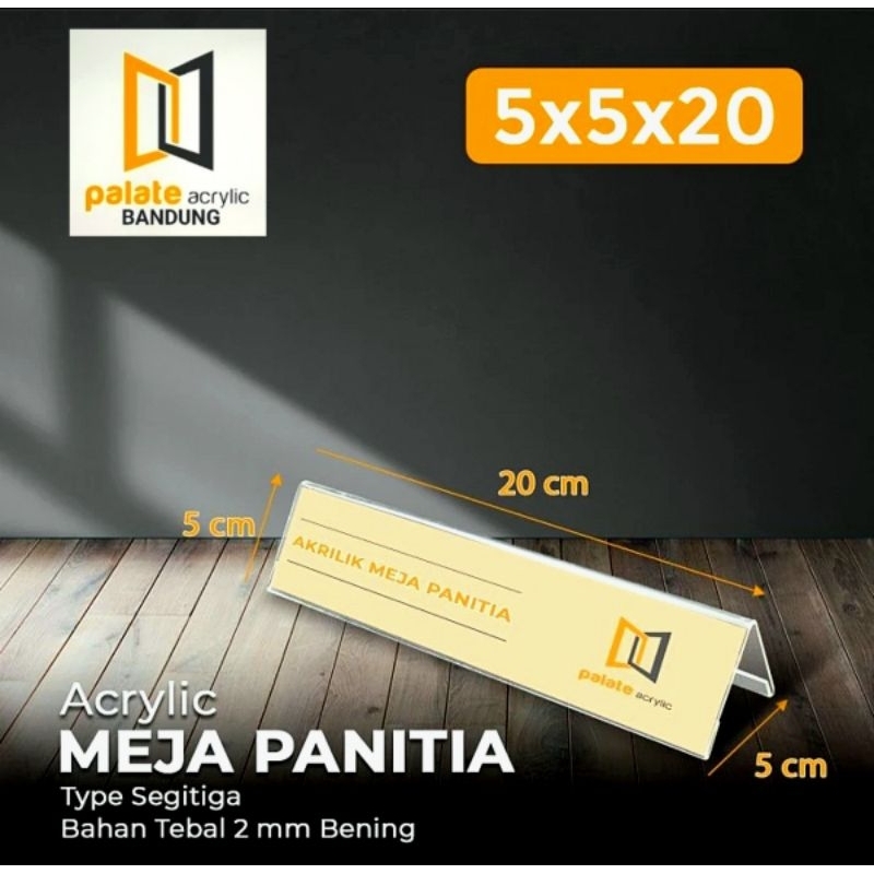 Jual AKRILIK PAPAN NAMA MEJA PANITIA 5x5x20cm/ ACRYLIC TABLE NAMEPLATE ...