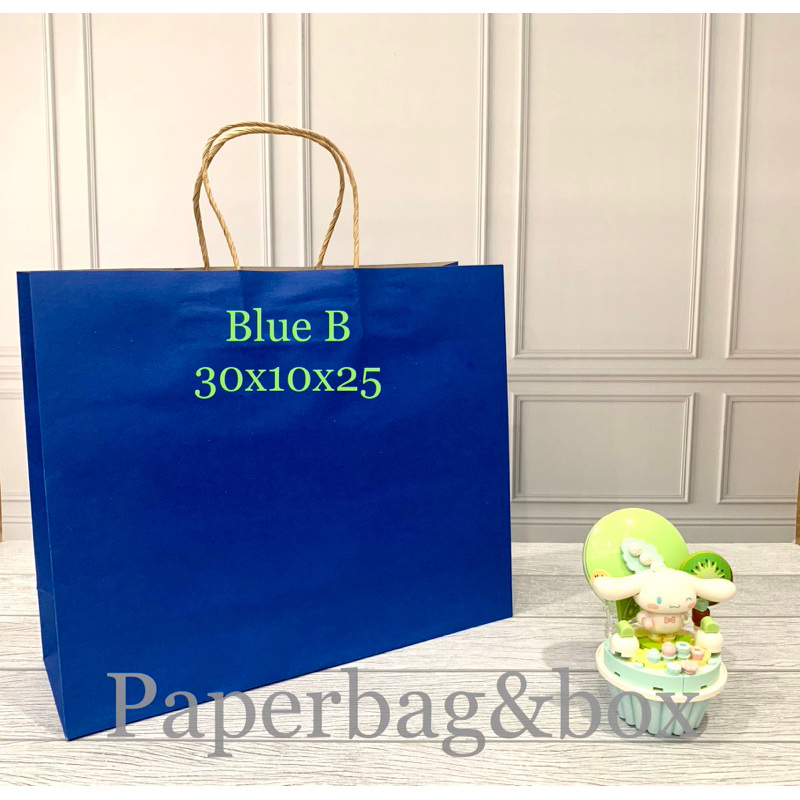 Jual Kantong berwarna/ Paperbag BLUE/ BIRU 30x10x25/ Paper Bag/ Tas ...