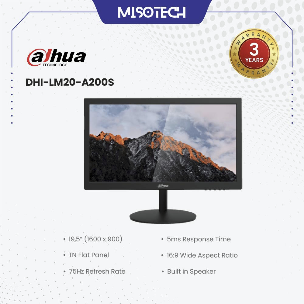 Jual Dahua DHI-LM20-A200S Monitor LED 20 Inch HD+ Panel TN Speaker PC ...