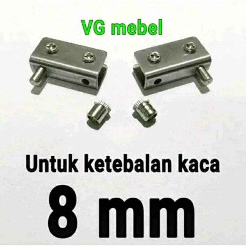 Jual Engsel Pivot Lemari Kaca 8 mm / Engsel Jepit Kaca Stainless Steel ...